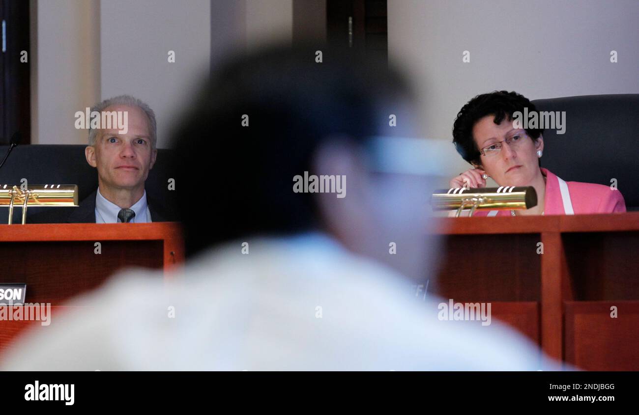 U.S. International Trade Commission Chair Shara L. Aranoff, right,and ...