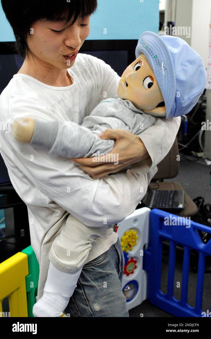 Japan's University of Tokyo post-graduate student Kosuke Nakamura holds ...