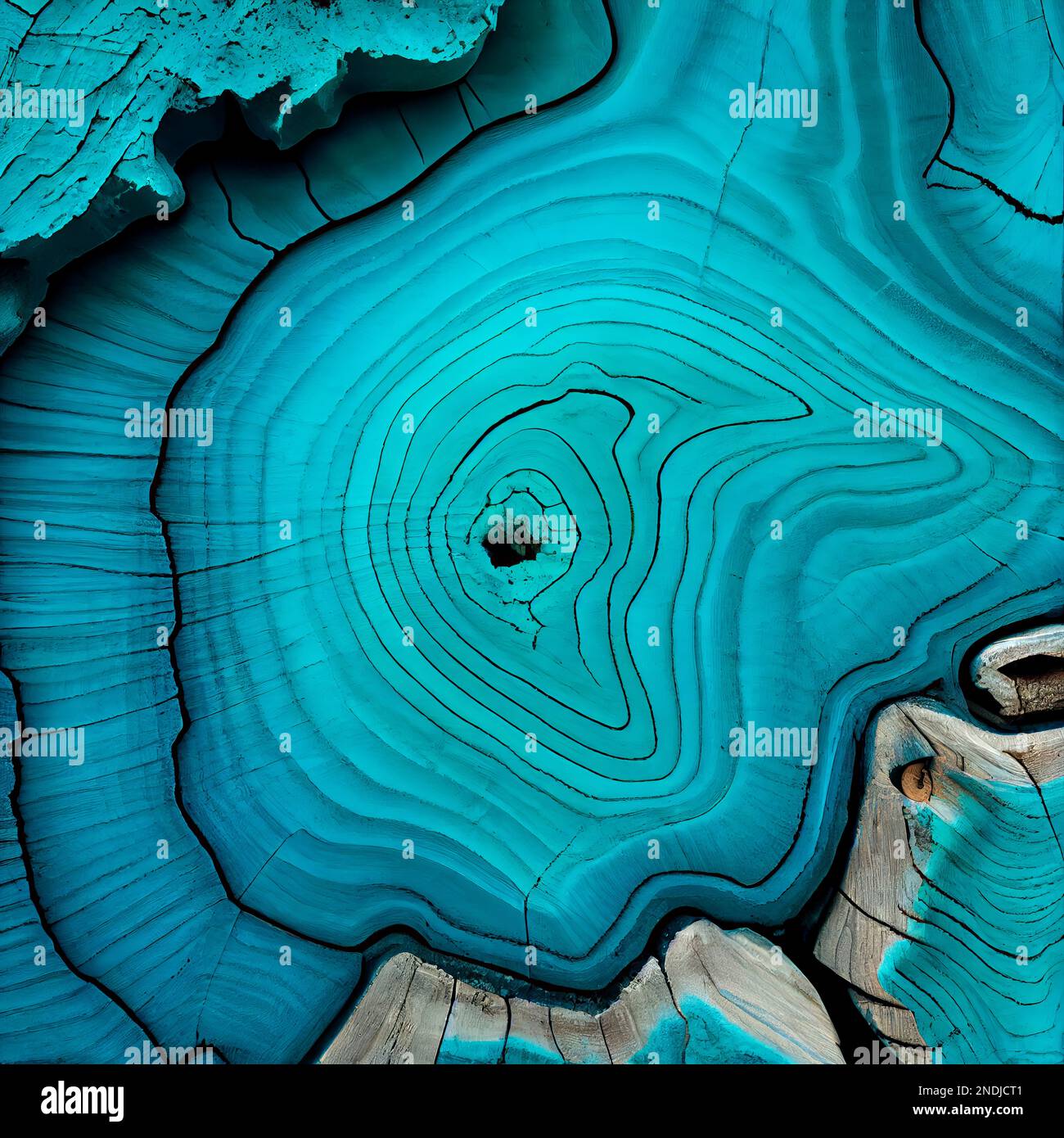 Sea blue Burl wood surface abstract background. Decorative timber panel ...