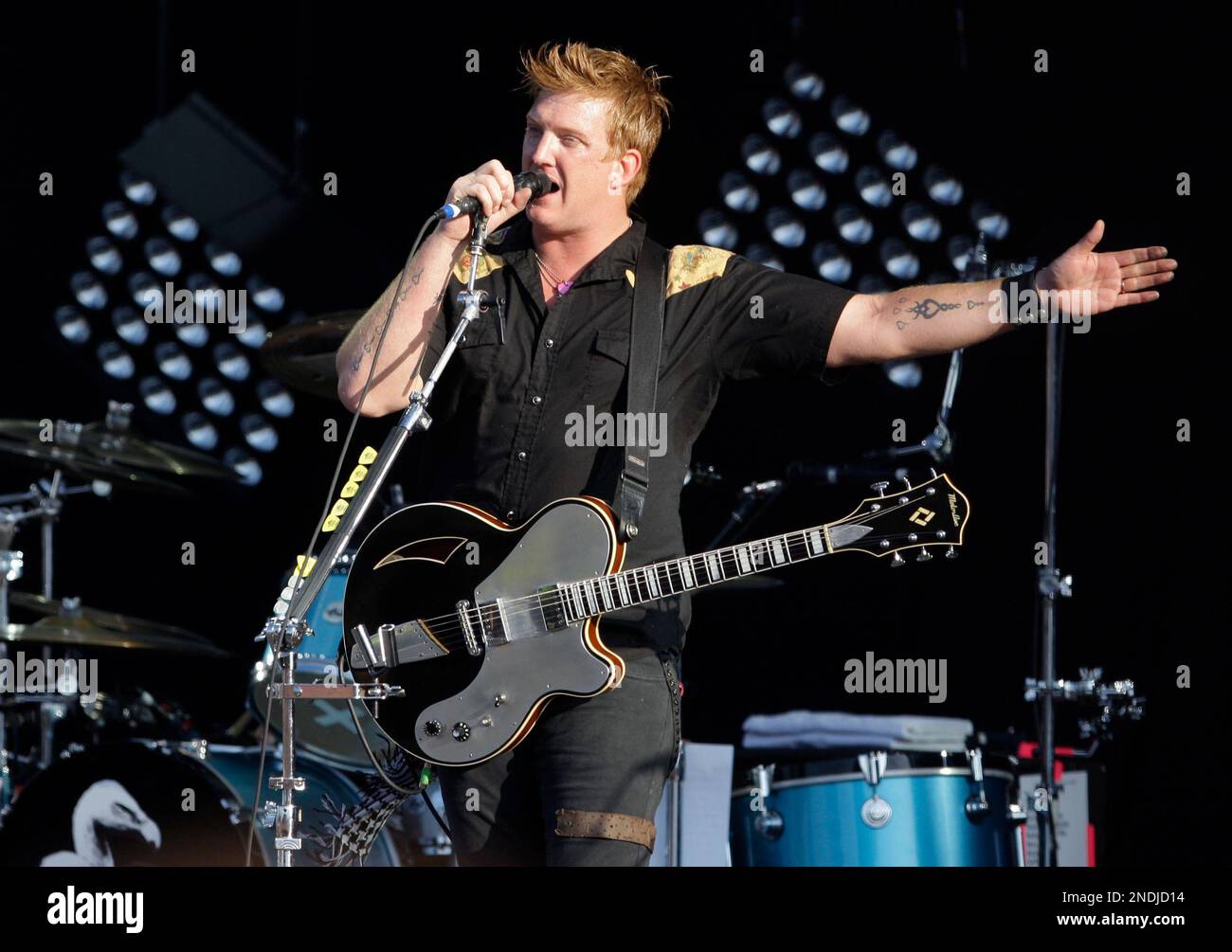 U.S musician Josh Homme, lead singer of Them Crooked Vultures, performs ...