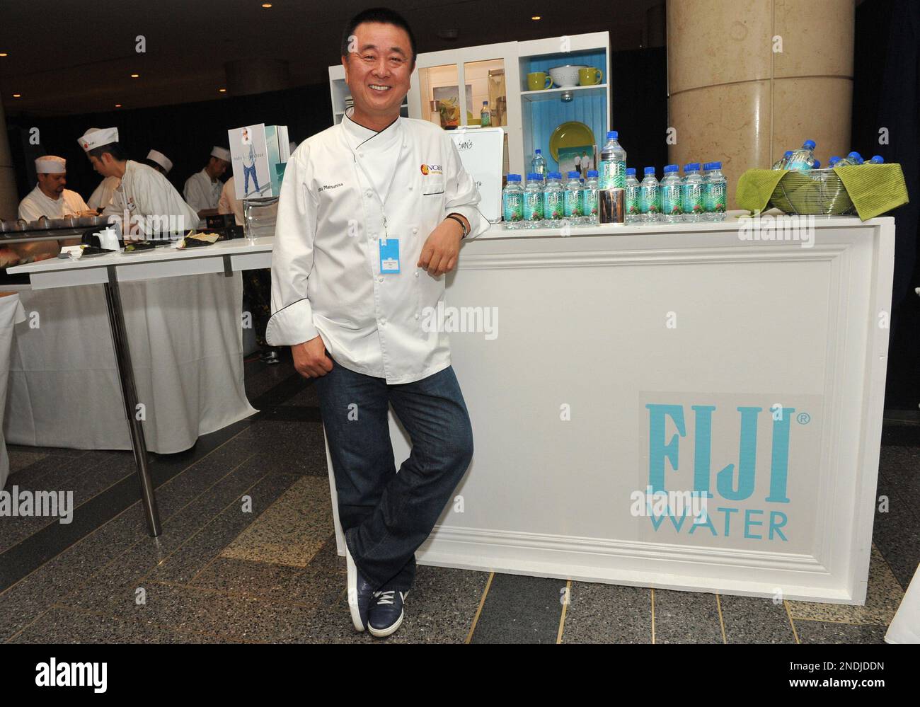 Chef Nobu Matsuhisa serves out of the FIJI Water Kitchen at the "Silver ...