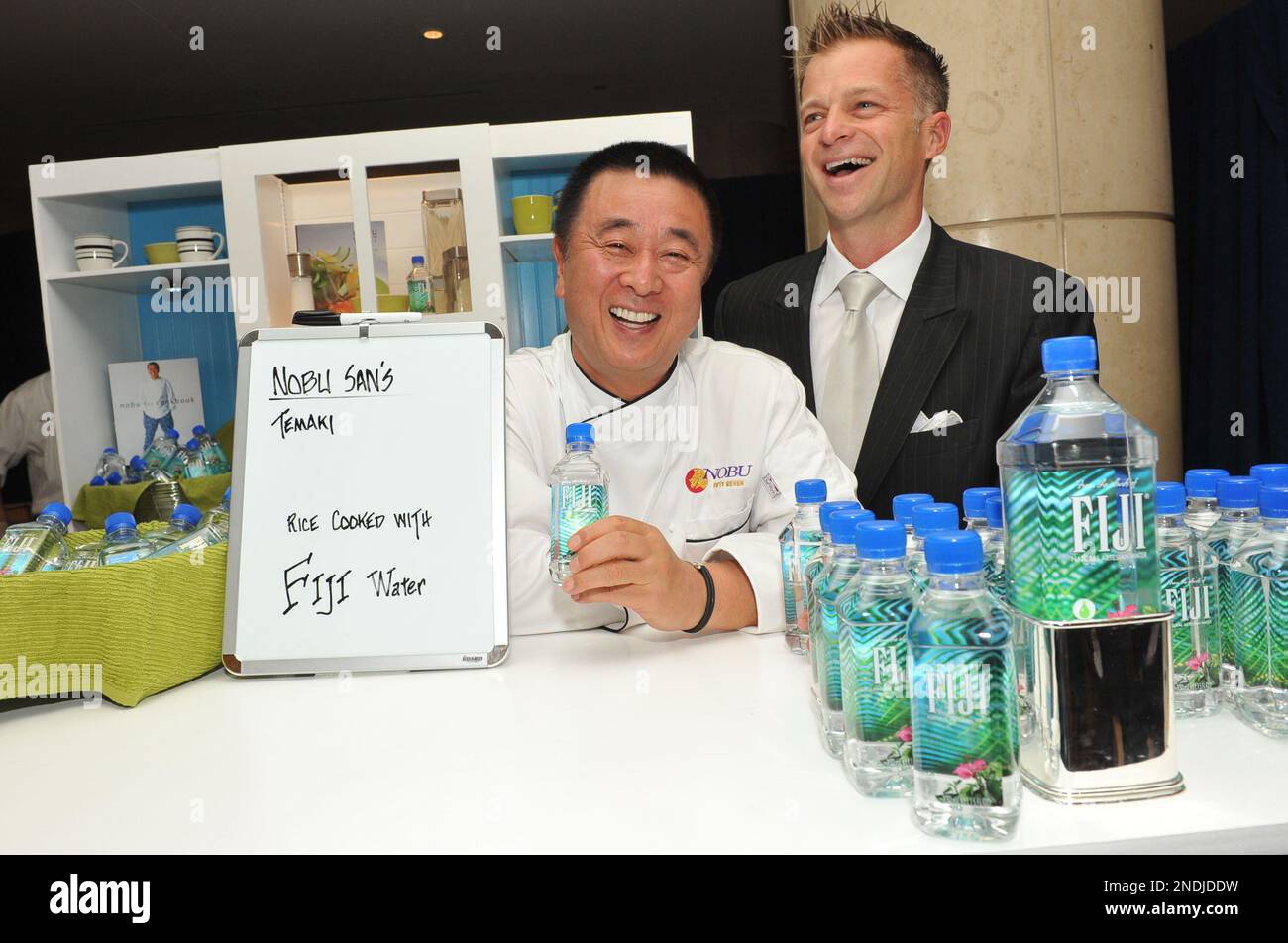 Chef Nobu Matsuhisa and John Cochran, President FIJI Water, at the FIJI ...