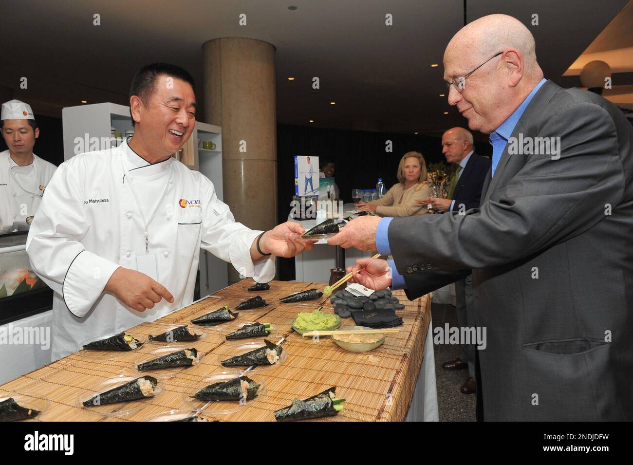 Chef Nobu Matsuhisa serves out of the FIJI Water Kitchen at the "Silver ...