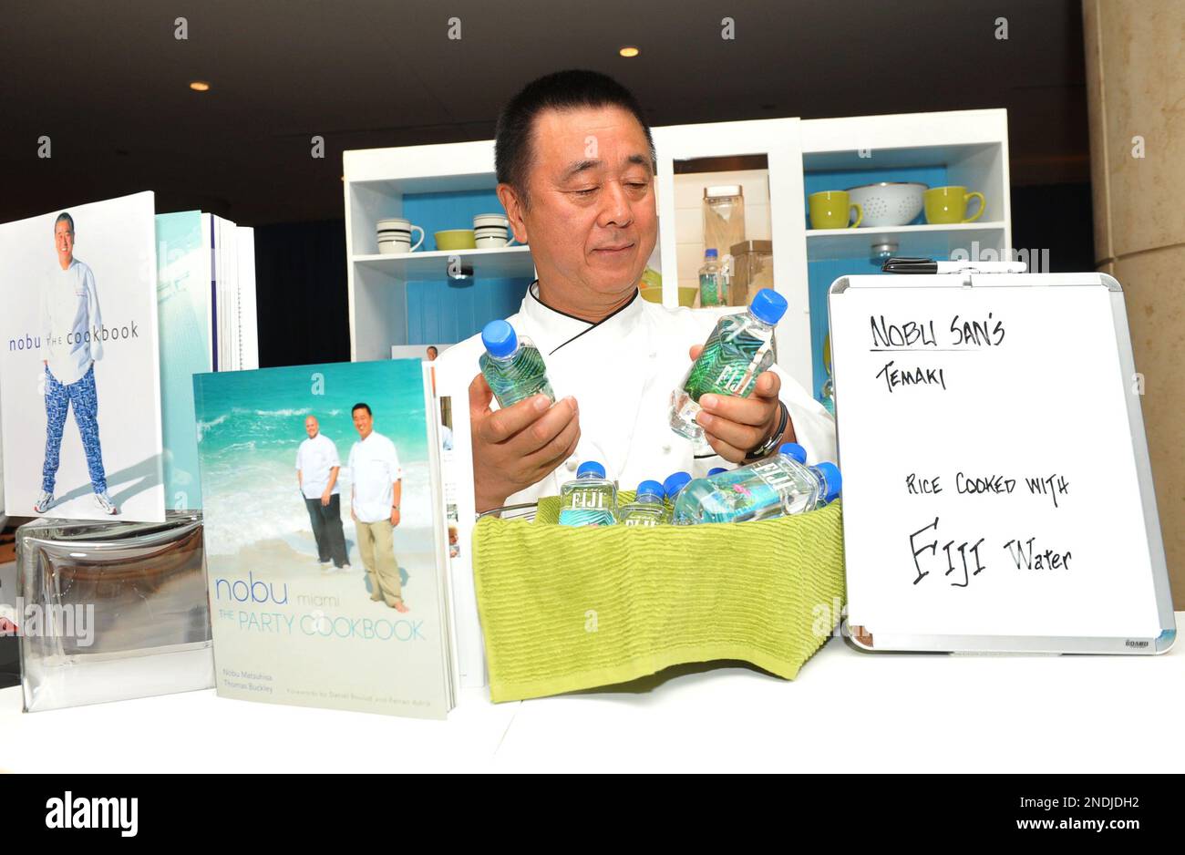 Chef Nobu Matsuhisa serves out of the FIJI Water Kitchen at the "Silver ...