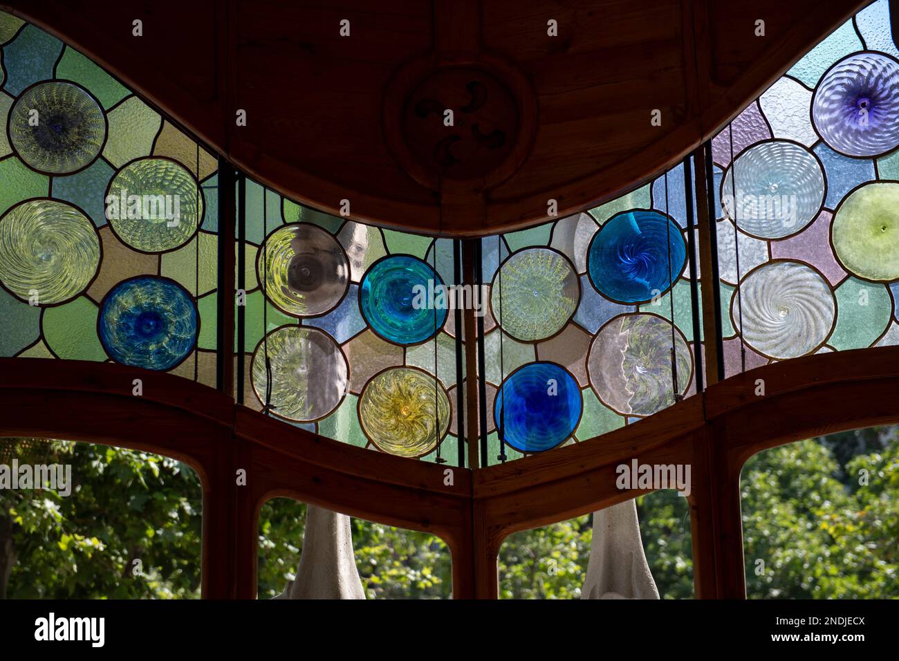 Stained glass, Casa Batlló by architect Antoni Gaudi, UNESCO World ...