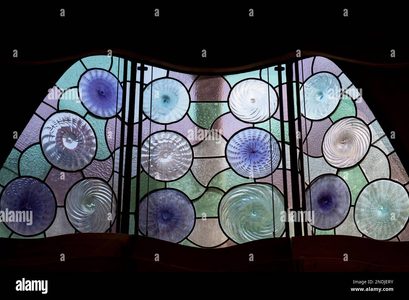 Stained glass, Casa Batlló by architect Antoni Gaudi, UNESCO World ...