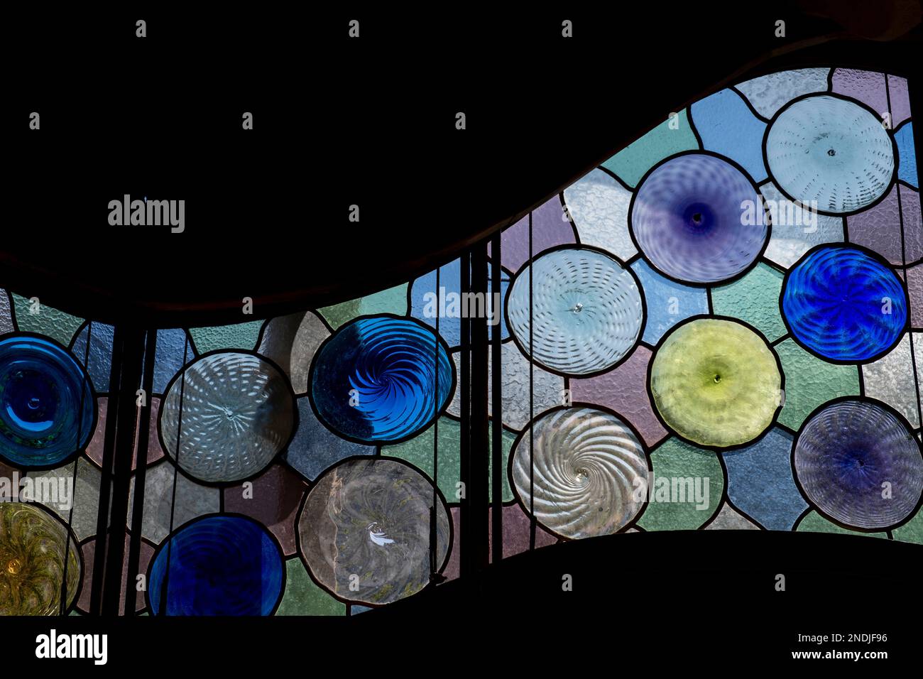 Stained glass, Casa Batlló by architect Antoni Gaudi, UNESCO World ...