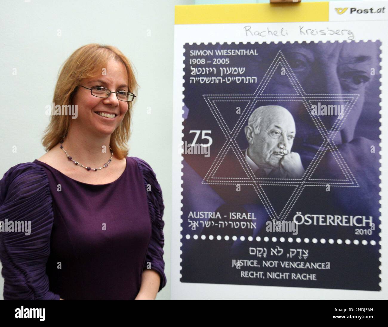 Racheli Kreisberg, great-granddaughter of Simon Wiesenthal, stands ...