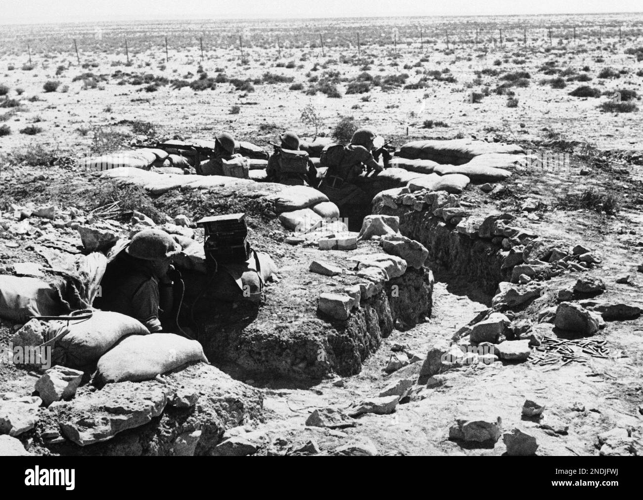 Australian troops occupy a front line position in the Western Desert ...