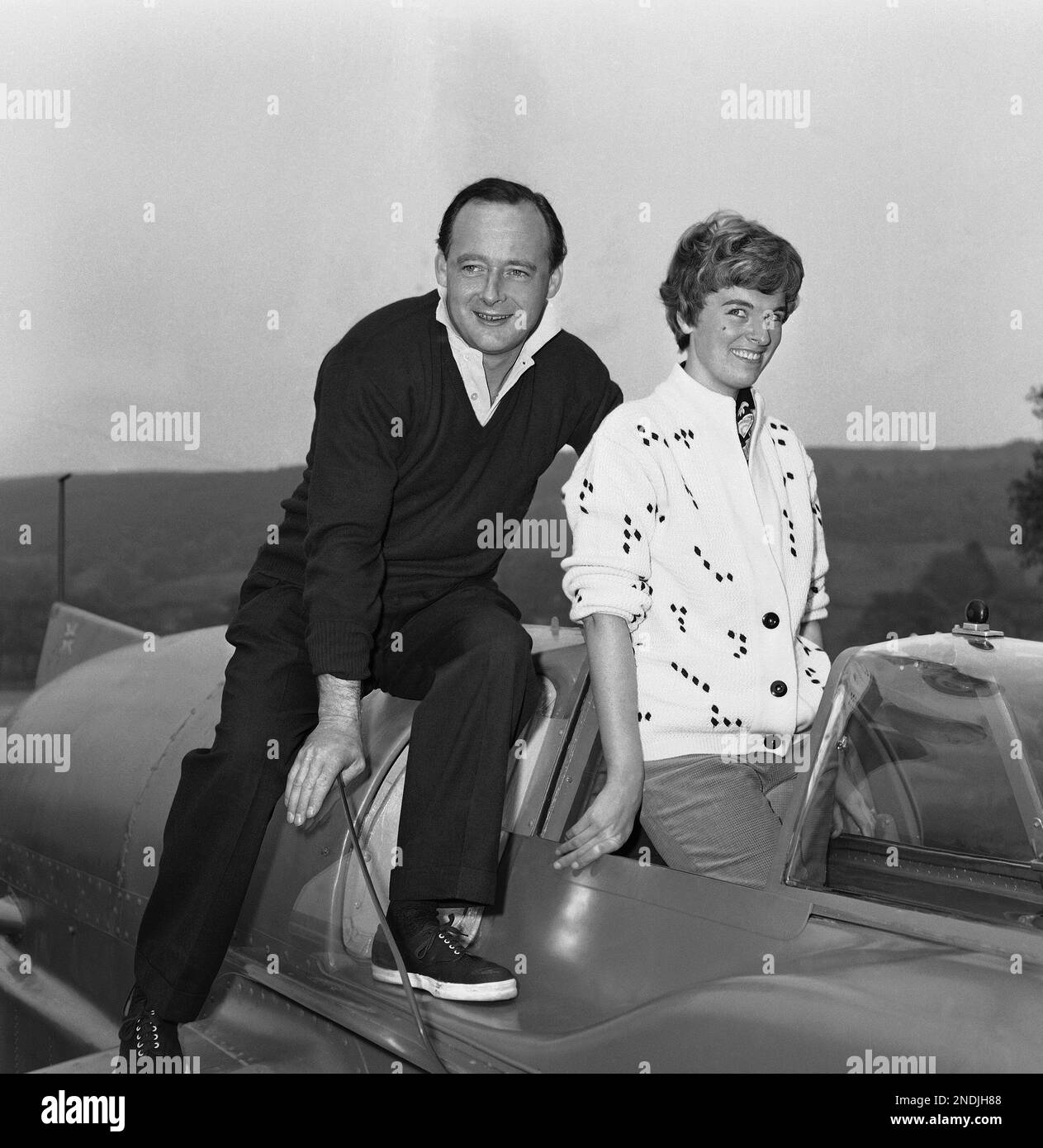 Donald Campbell and his wife Tonia Bern on the Bluebird, in Coniston ...