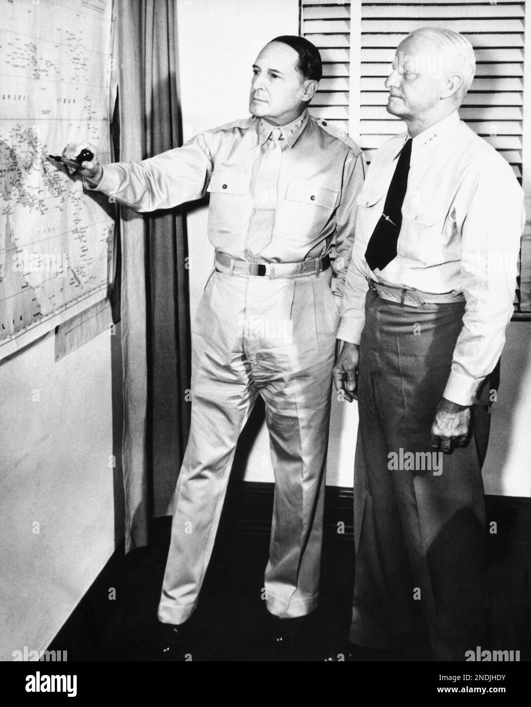 General Douglas MacArthur, left, Commander-in-Chief, South-West Pacific ...