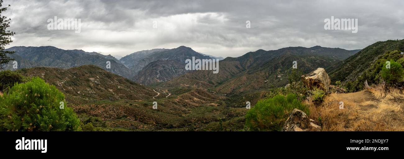 Wide View Of The Road Into Kings Canyon From Above along the scenic ...