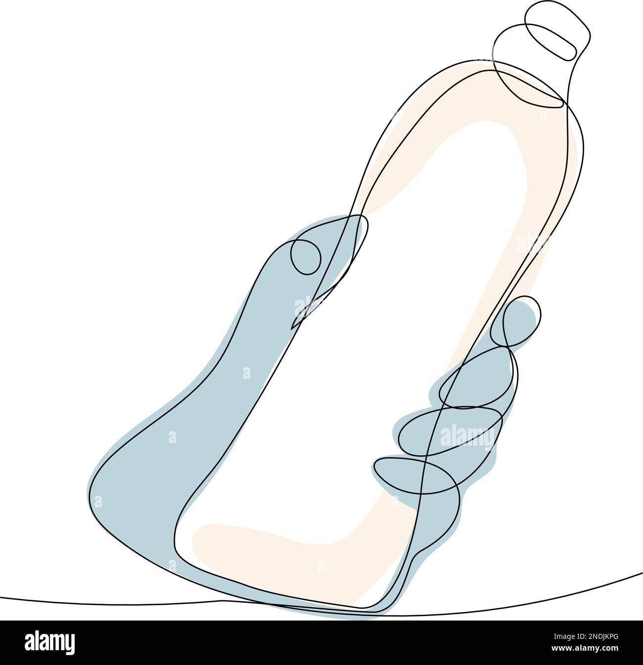 Continuous one line drawing of bottles for liquid laundry detergent ...