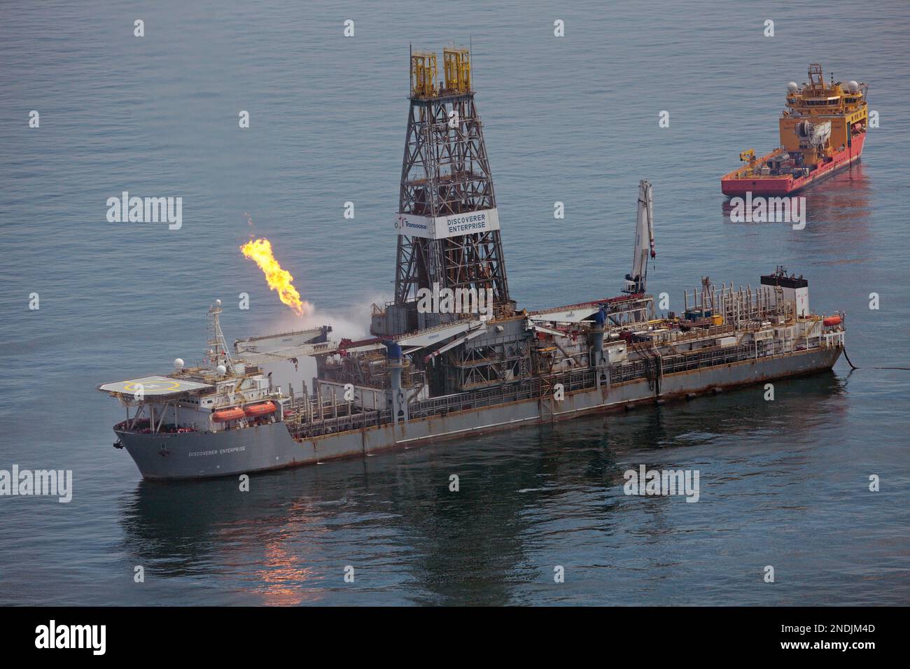 Vessels operate near the Transocean Deepwater Discoverer drilling rig ...