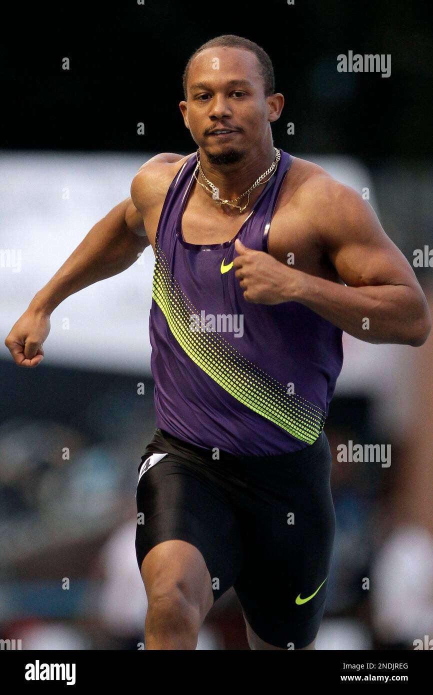 Jamaica's Michael Frater on his way to win the men's 100mt event at the ...