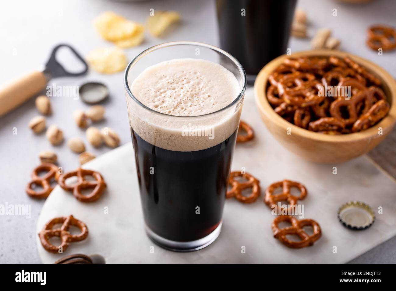 Full glasses lager stout hi-res stock photography and images - Alamy