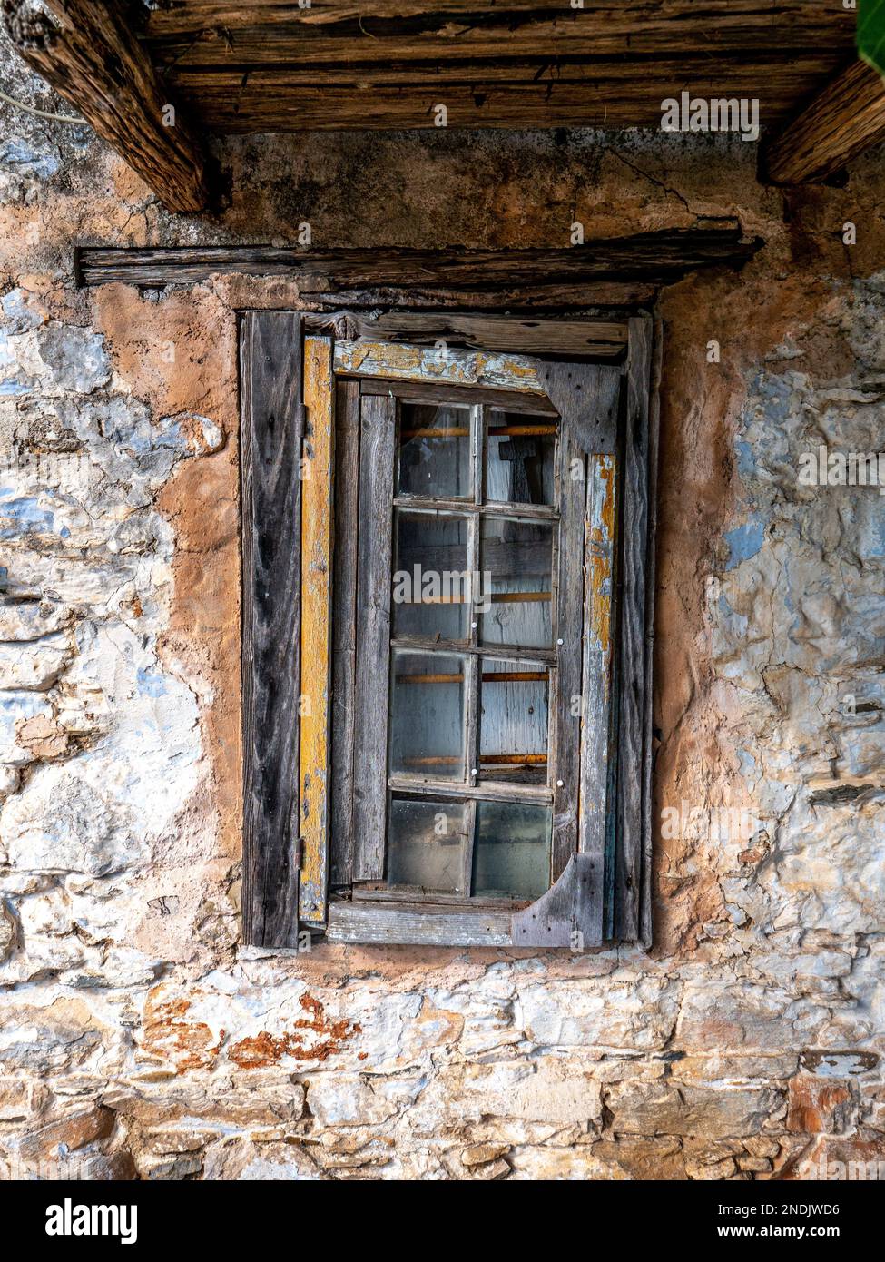 An old weathered wooden window Stock Photo - Alamy