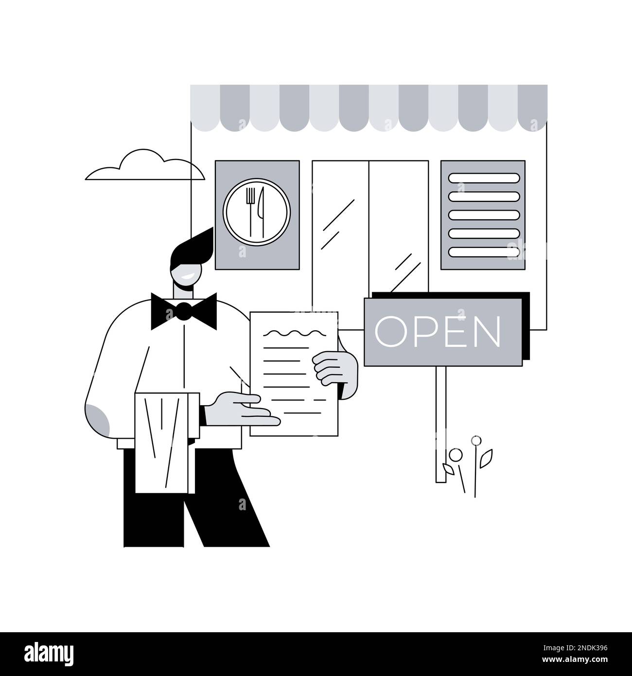 Restaurants reopening abstract concept vector illustration. Pandemic ...
