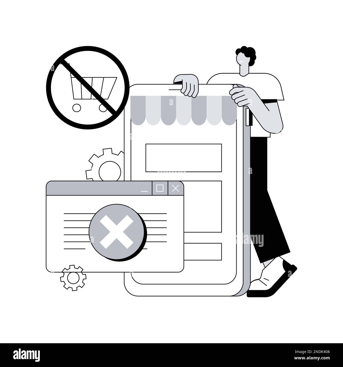 Order cancelled abstract concept vector illustration. E-commerce online ...