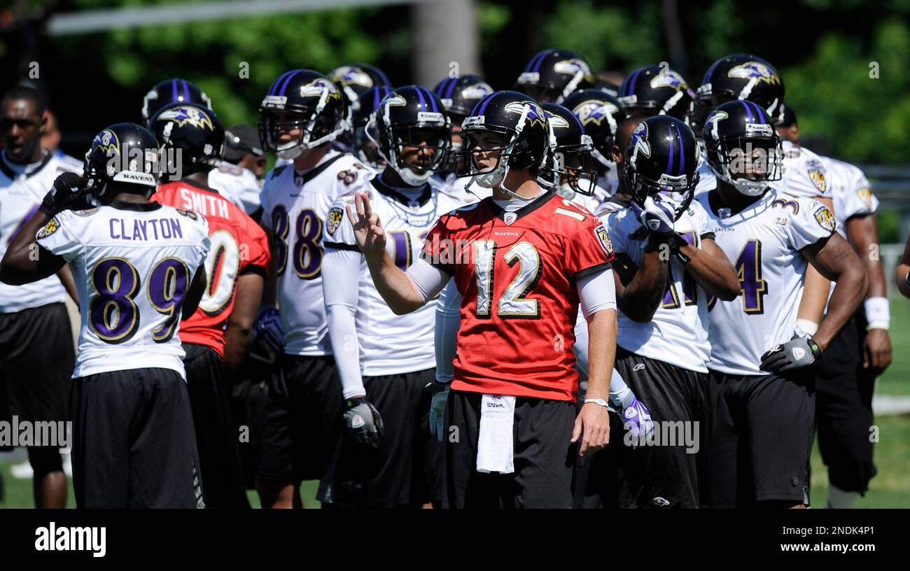 Baltimore Ravens quarterback John Beck (12) gestures during the NFL ...