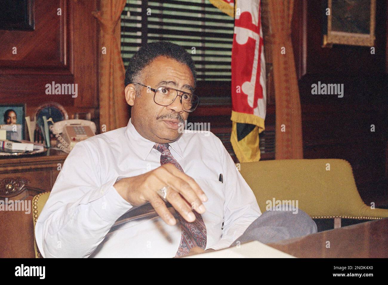 University of Maryland chancellor John Slaughter is shown in his office ...