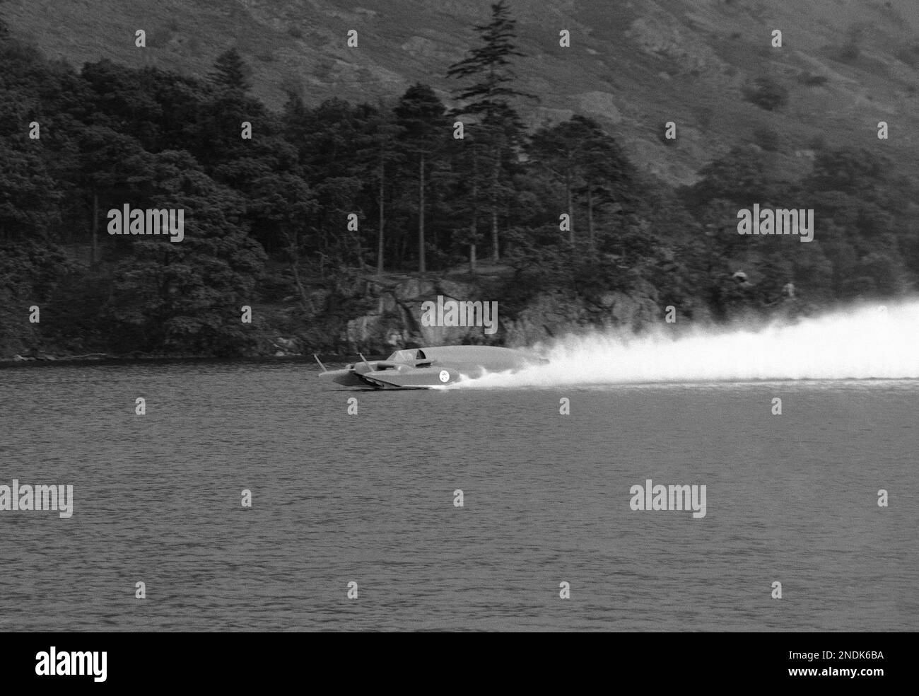 Donald Campbell made a trial run on Lake Ullswater, Westmorland ...