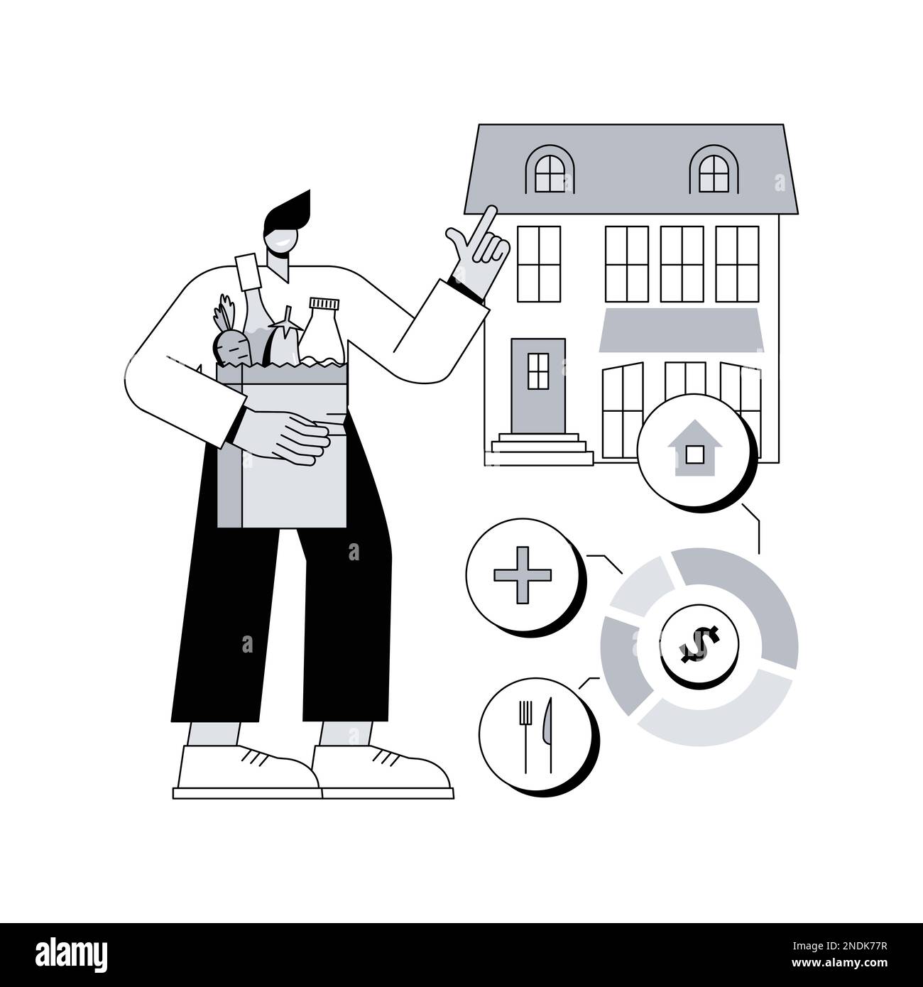 Household consumption abstract concept vector illustration. Household ...