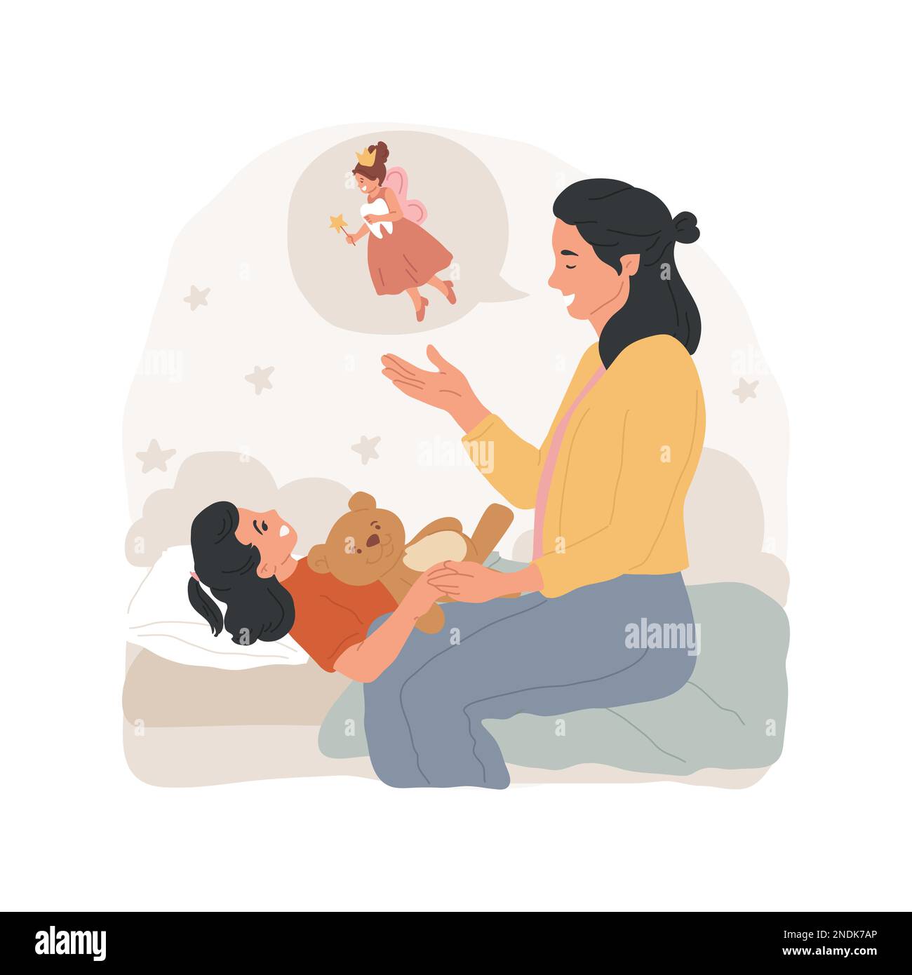 Tooth fairy isolated cartoon vector illustration. Tooth fairy visits a ...