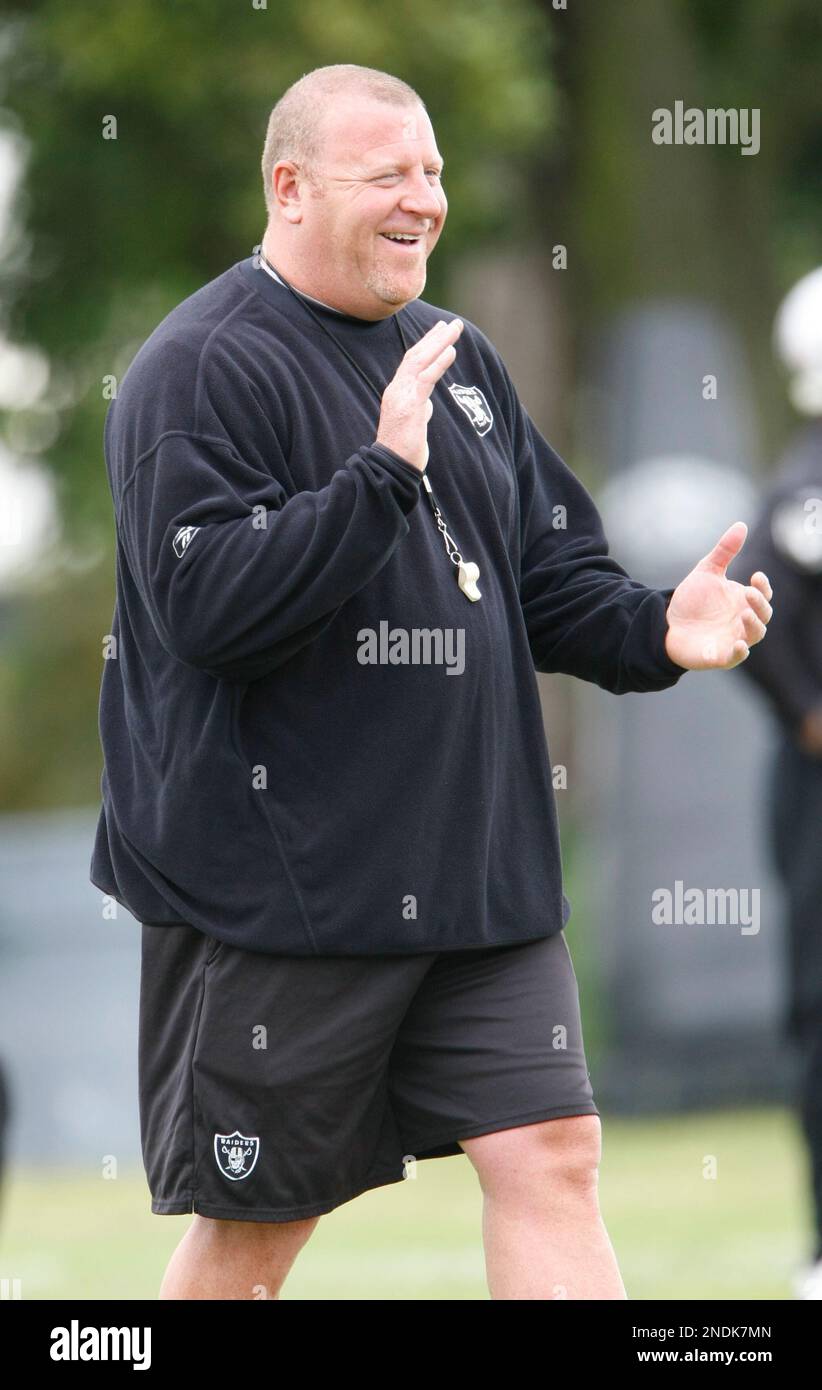 Oakland Raiders head coach Tom Cable during NFL football Organized Team ...