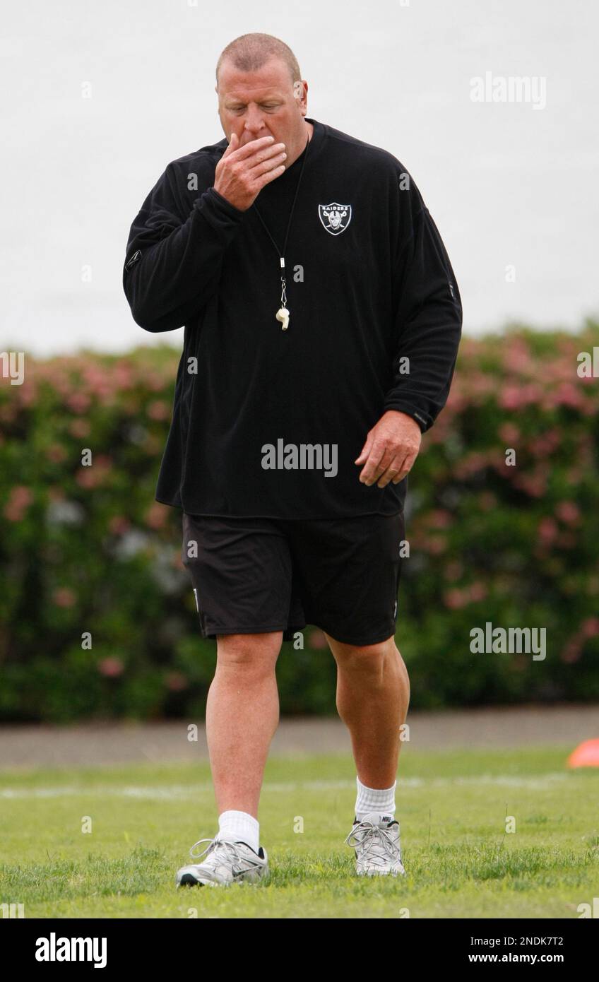 Oakland Raiders head coach Tom Cable during NFL football Organized Team ...