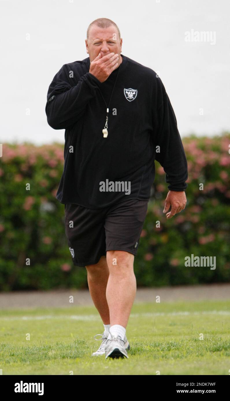Oakland Raiders head coach Tom Cable during NFL football Organized Team ...