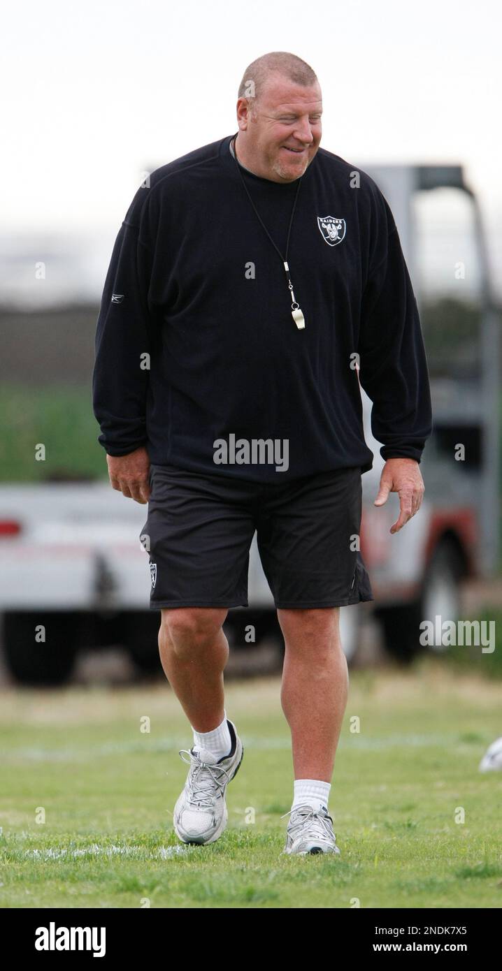 Oakland Raiders head coach Tom Cable during NFL football Organized Team ...