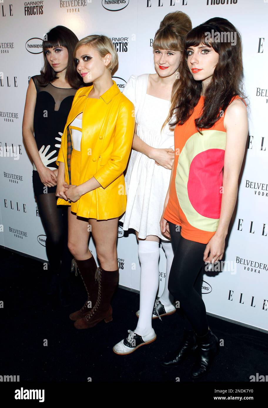 Members of the band The Like, from left, Annie Monroe, Elizabeth Berg ...