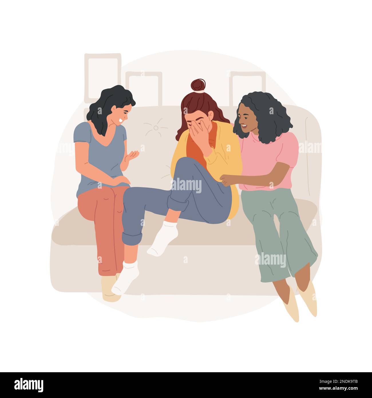 Friends support isolated cartoon vector illustration. Human ...