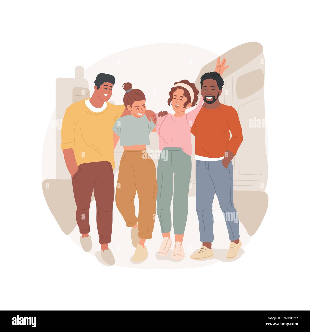 Laugh together isolated cartoon vector illustration. Human relationship ...