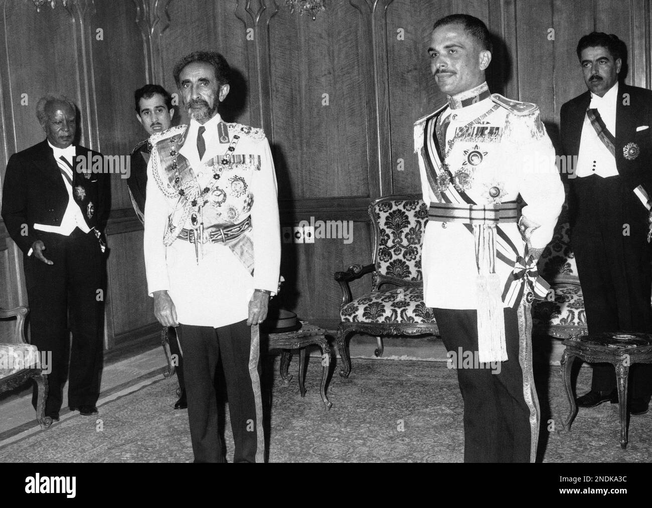 Haile Selassie, Emperor of Ethiopia, left, and King Hussein of Jordan ...