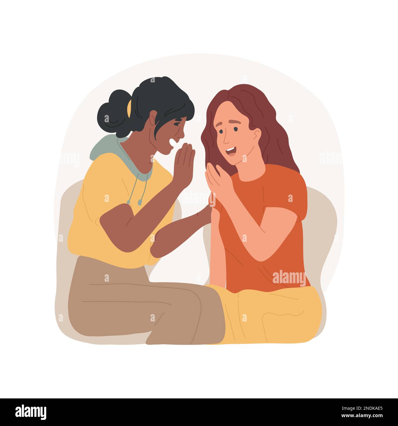 Gossiping isolated cartoon vector illustration. Person whispering in ... Gossiping isolated cartoon vector illustration. Person whispering in ...