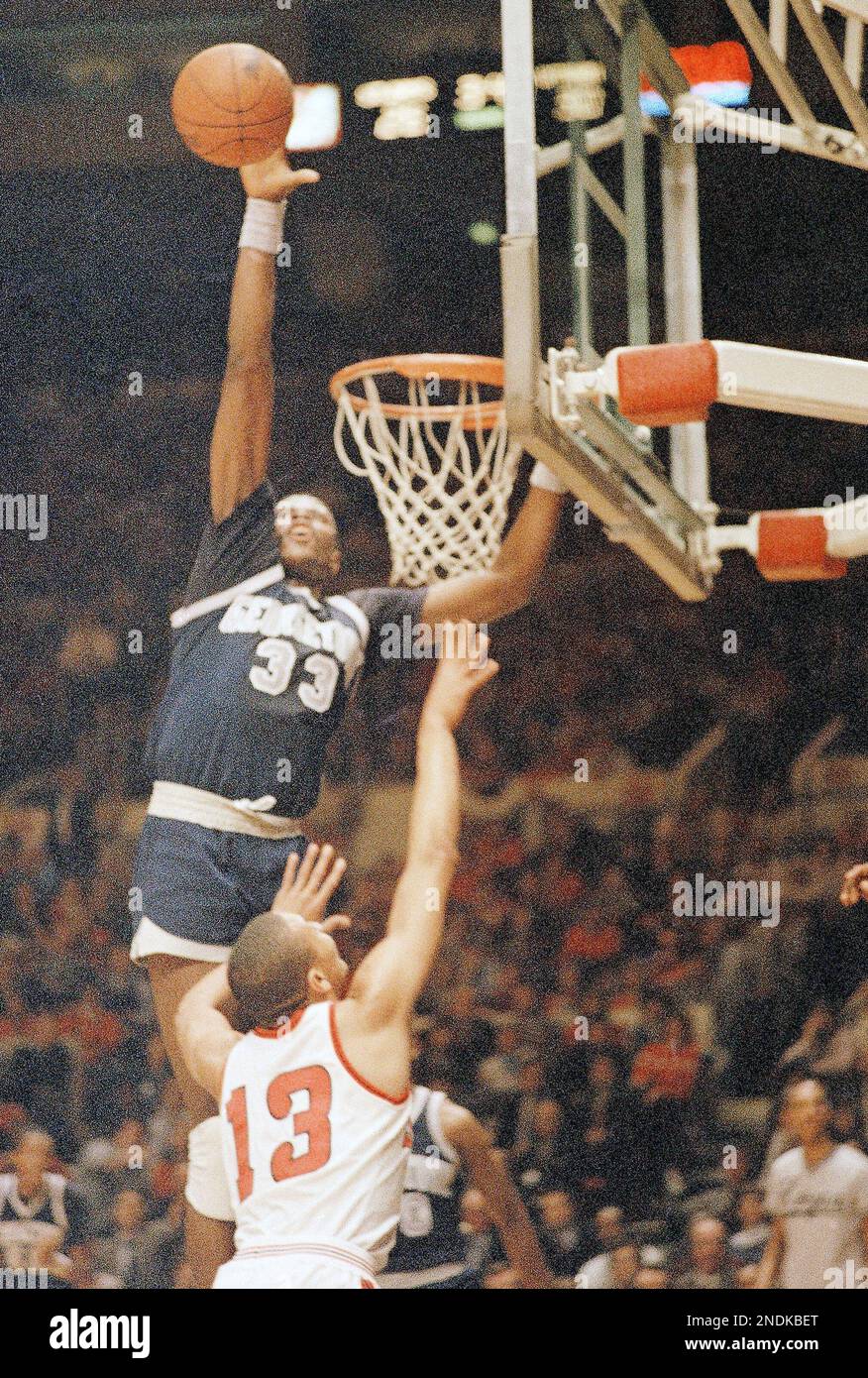 Georgetown's Patrick Ewing (33) is shown in action during game against ...