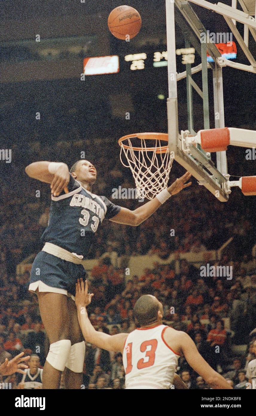 Georgetown's Patrick Ewing (33) is shown in action during game against ...