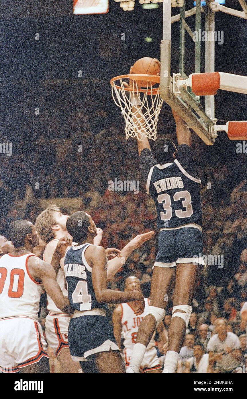 Georgetown's Patrick Ewing (33) is shown in action during game against ...