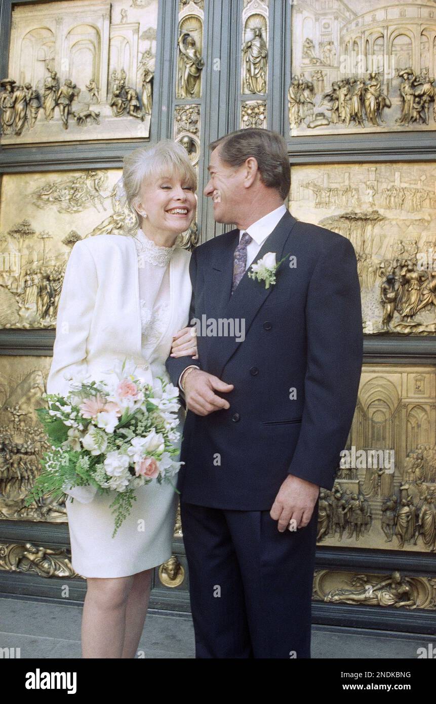 Actress Barbara Eden, who starred in “I Dream of Jeannie,” stands with ...