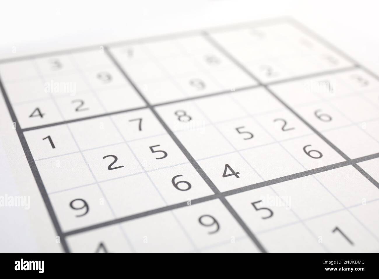 Sudoku puzzle grid as background, closeup view Stock Photo - Alamy