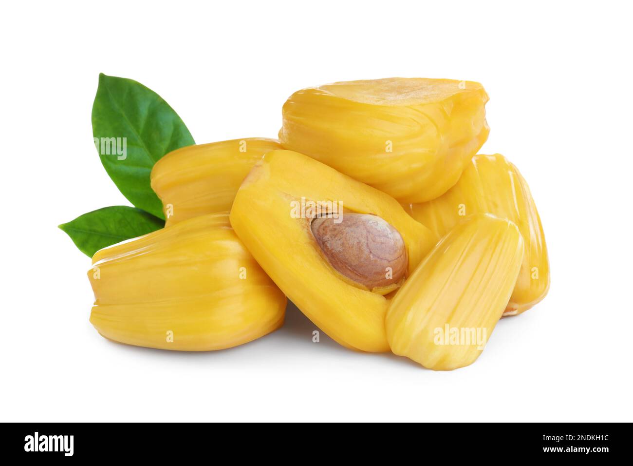 Delicious exotic jackfruit bulbs on white background Stock Photo - Alamy