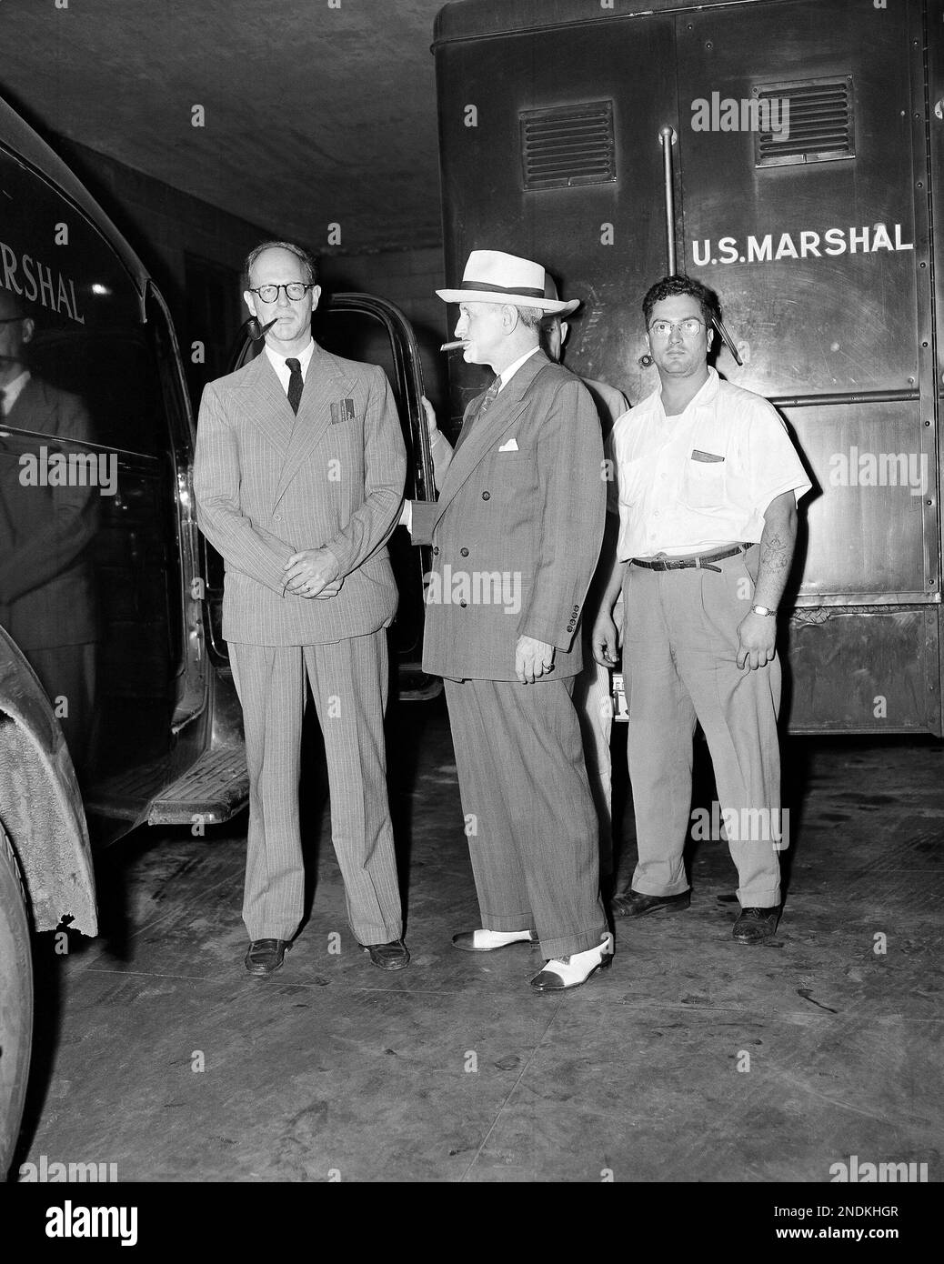 Frederick Vanderbilt Field, left, unshaven and carrying a toothbrush ...