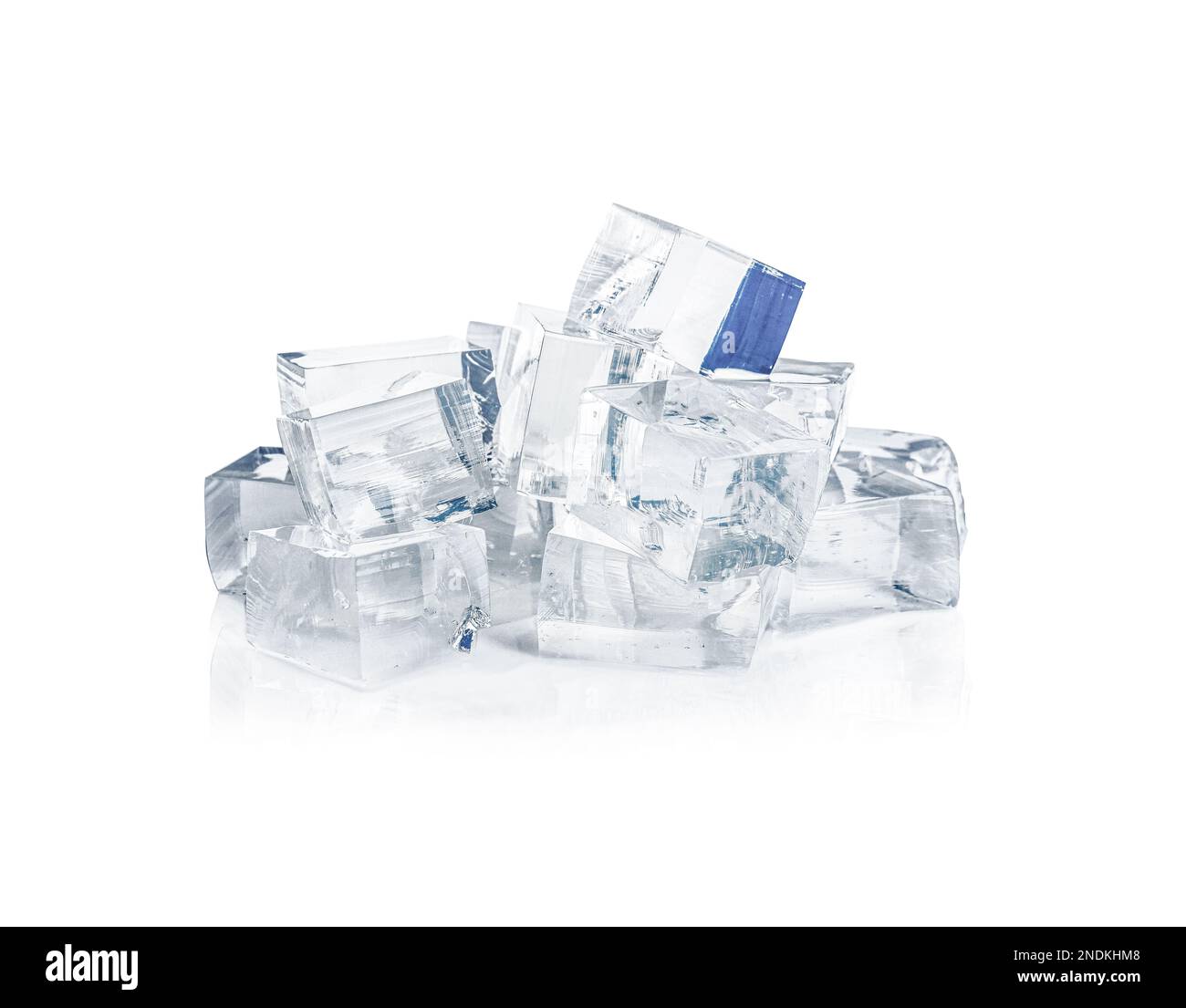 Crystal clear ice cubes on white background Stock Photo - Alamy