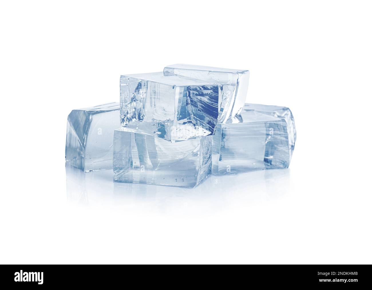Crystal clear ice cubes on white background Stock Photo - Alamy