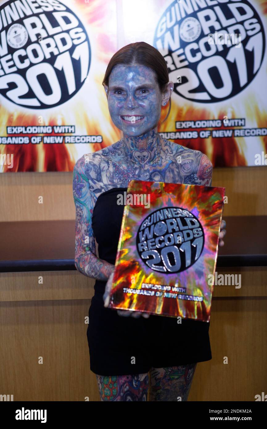 Julia Gnuse, the Guinness World Record holder for the most tattooed ...