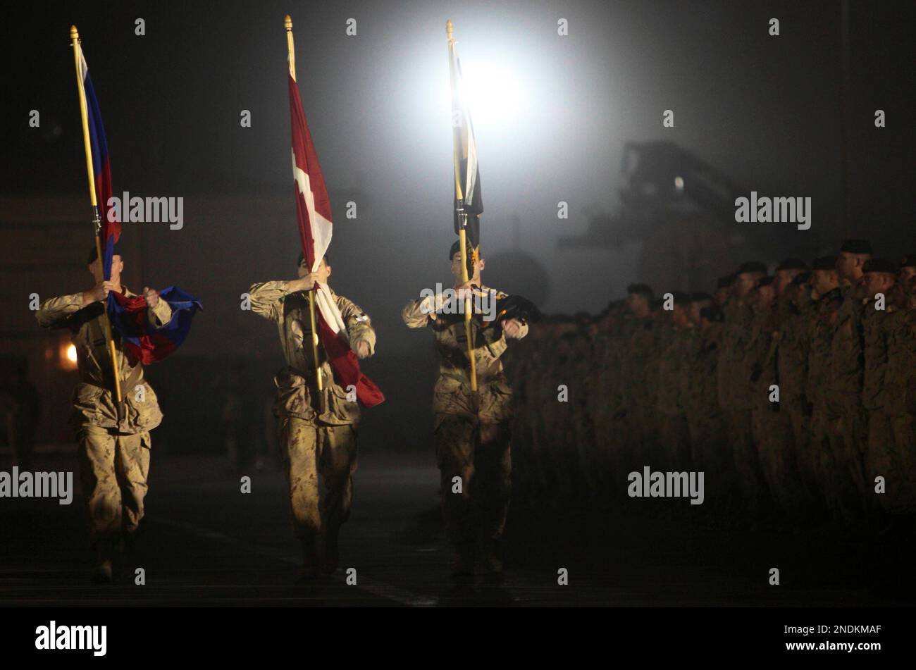 Comrades of fallen Canadian Sgt. Martin Goudreault line up before his ...