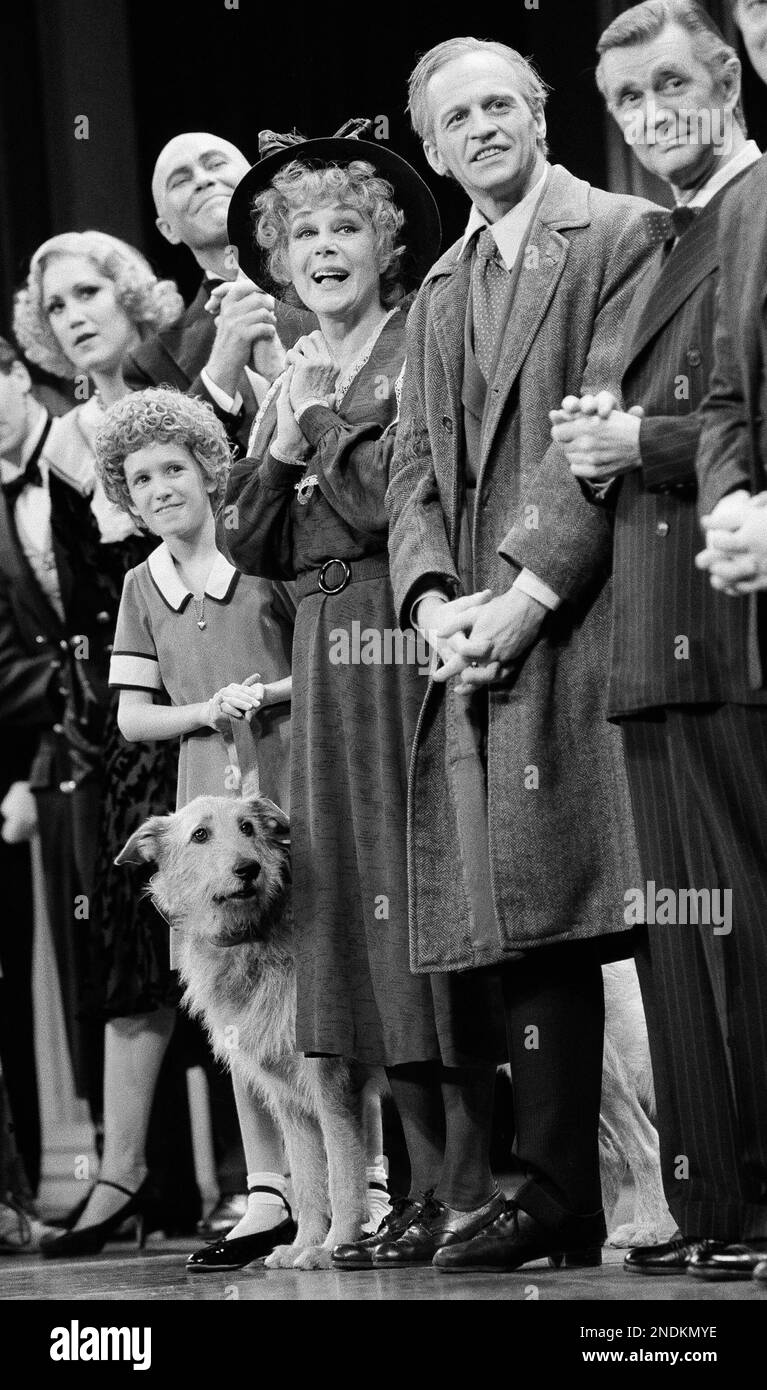 FILE - In this Jan. 2, 1983 file photo, the cast of the Broadway ...