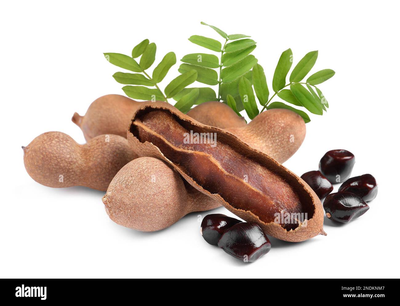 Delicious ripe tamarinds on white background. Exotic fruit Stock Photo ...